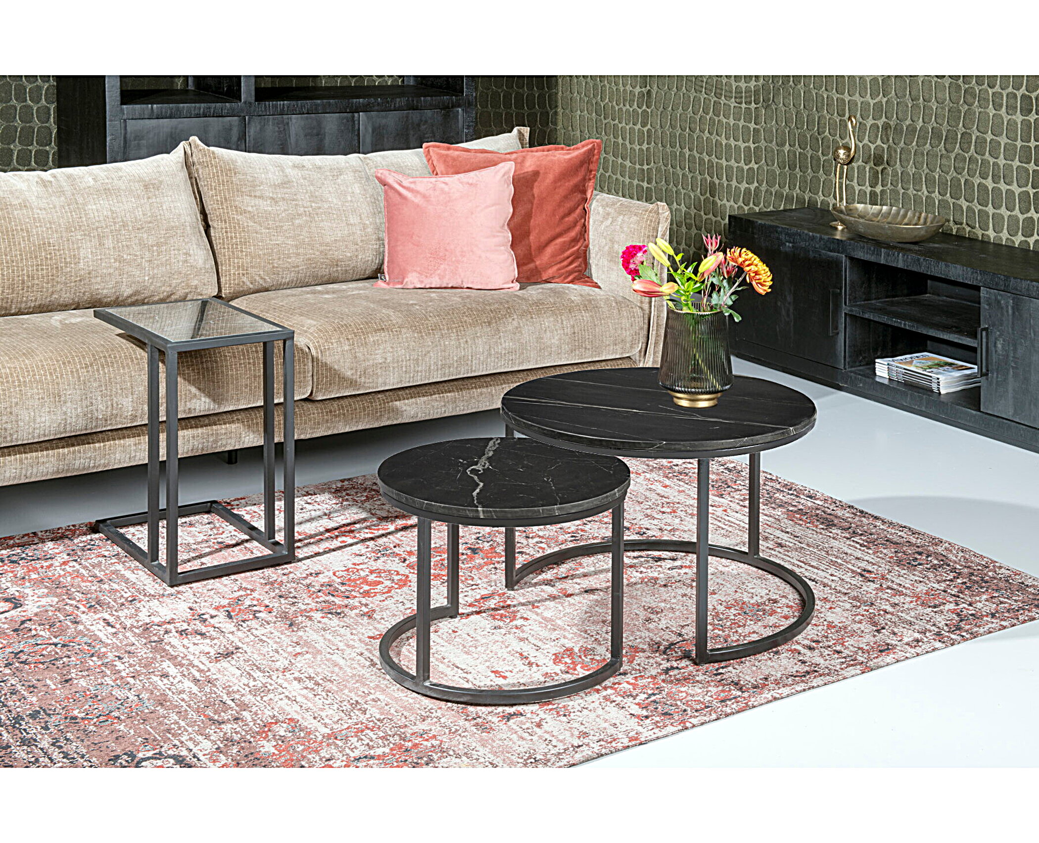 Salontafel Jamie Marble Black Set of 2 kopen? | Meubelplaats.nl