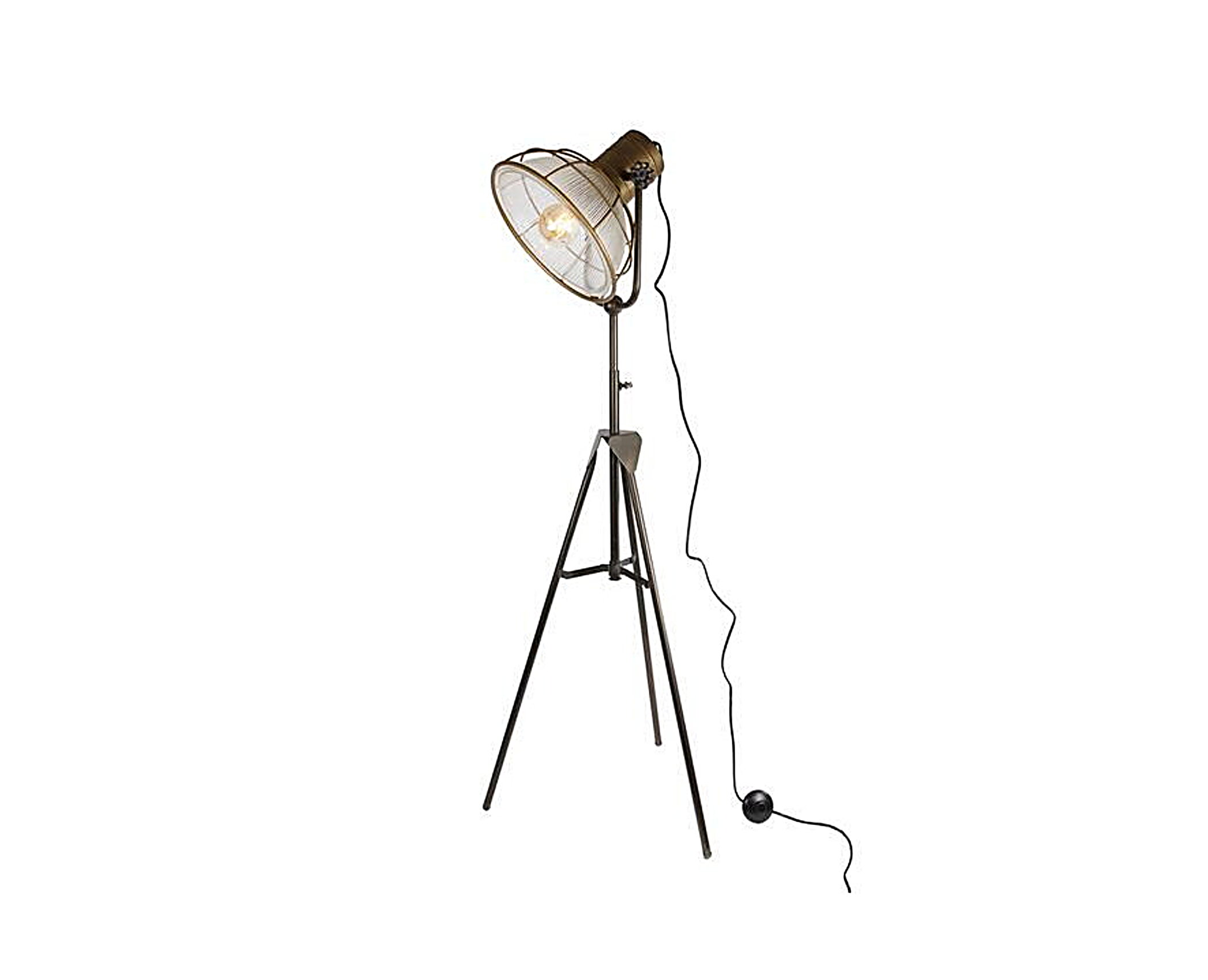 Metalen lamp met glazen kap op statief-messing,gratis per post ...