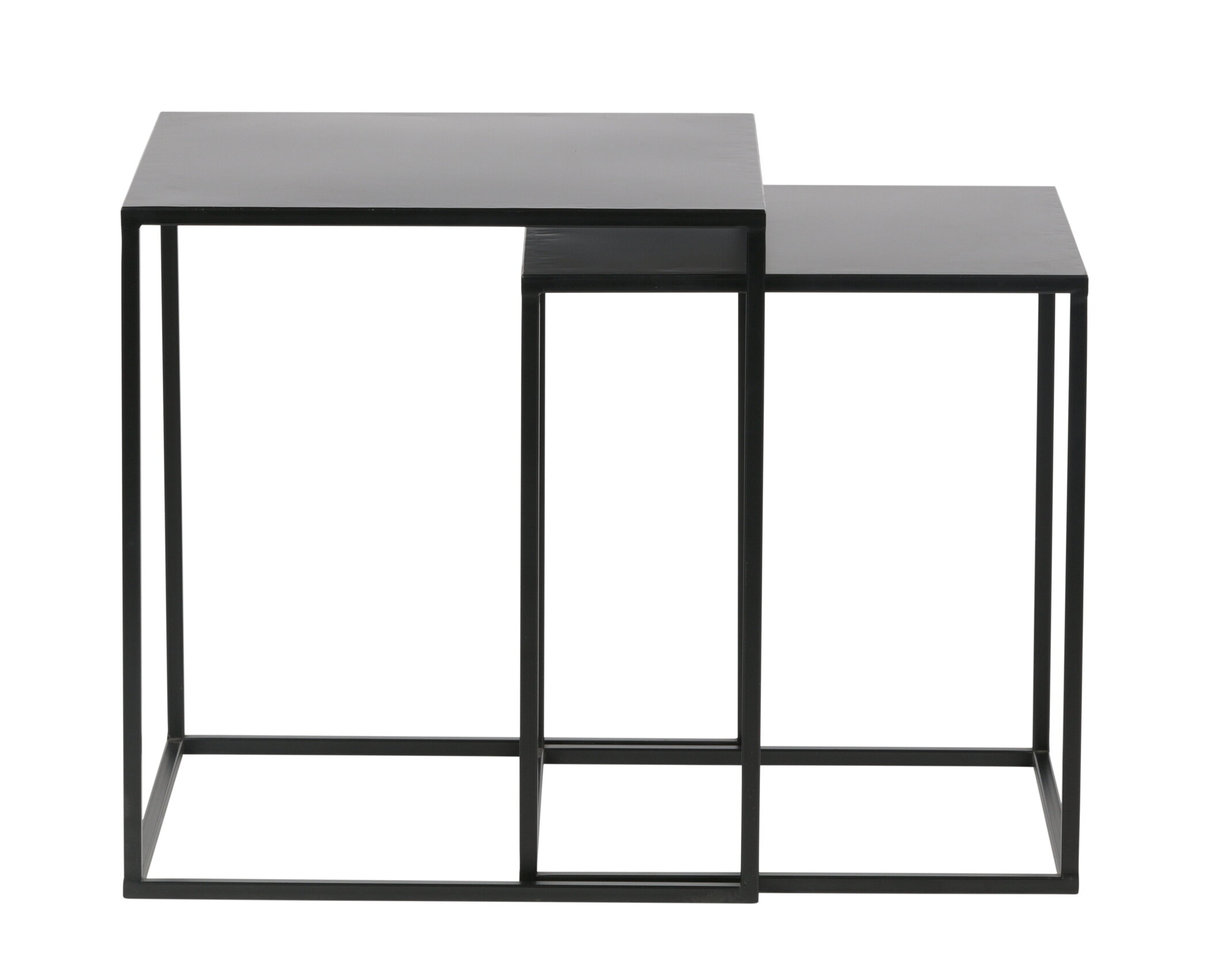 Set V 2 - Ziva Bijzettafels Metaal Zwart - WOOOD | Meubelplaats.nl