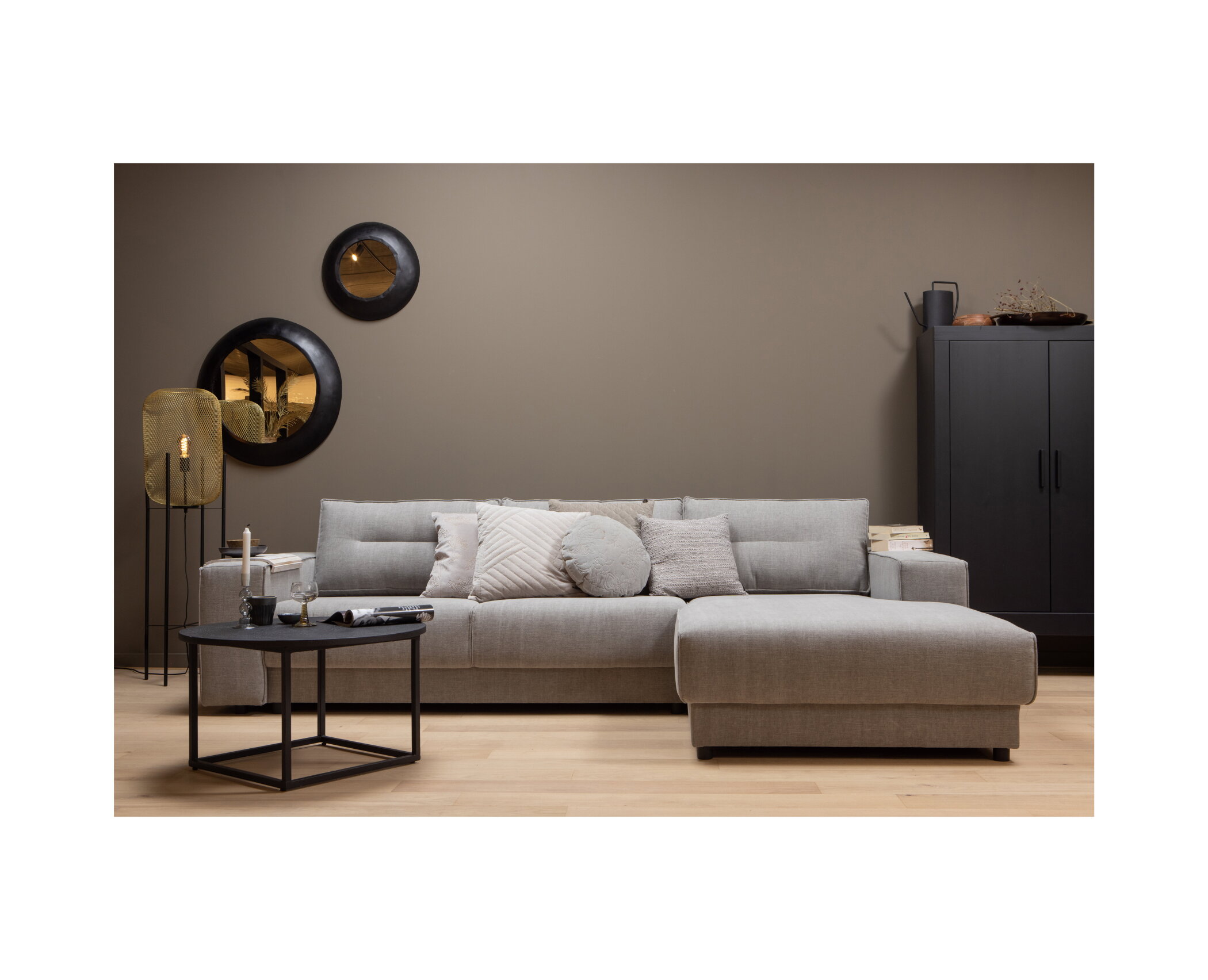 Wolf Spiegel Metaal Zwart Ø75cm - WOOOD Exclusive | Meubelplaats.nl