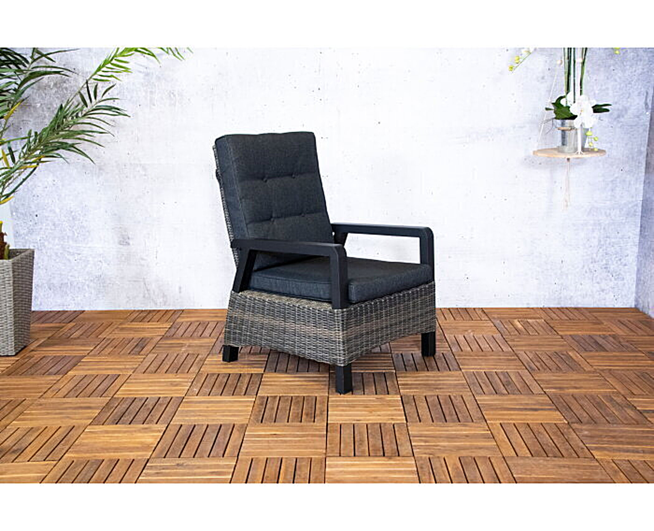 Luxury lounge stoel Princess verstelbaar Wicker - Grijs kopen ...