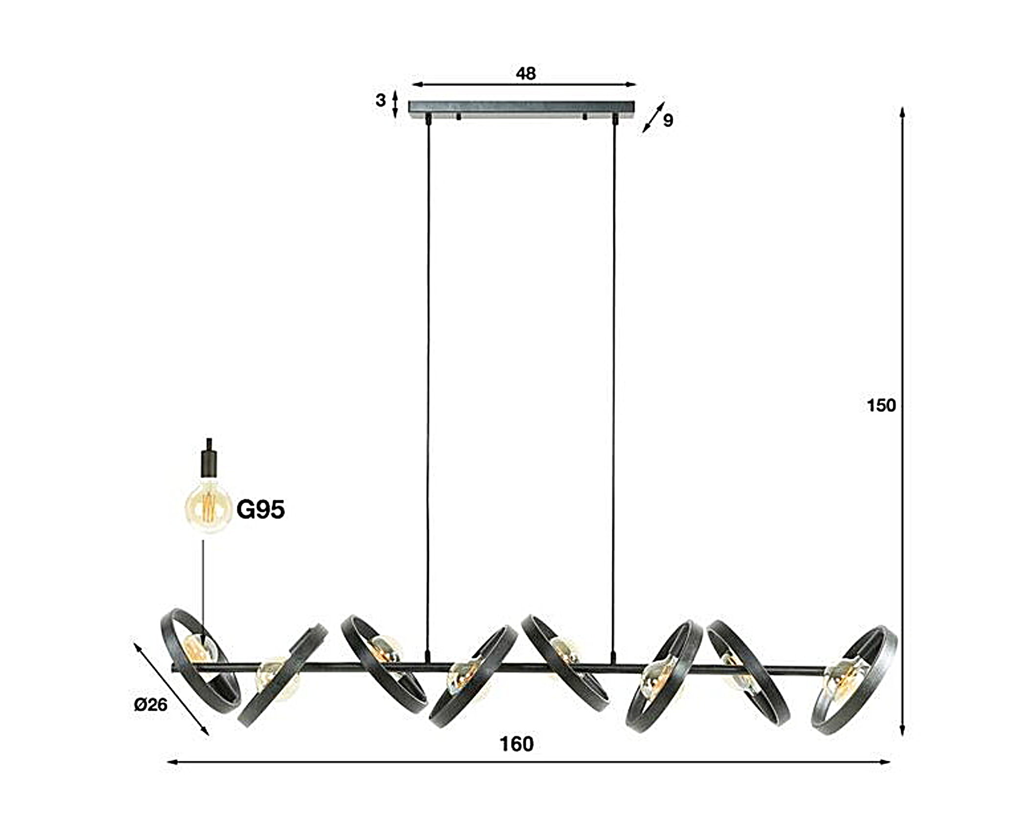 Hanglamp Hover 8 lampen kopen? | Meubelplaats.nl