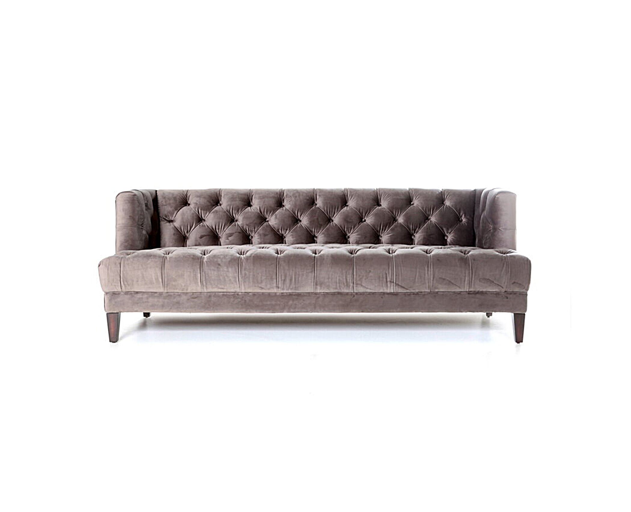 Bank Vogue Grijs Velvet 215cm - Eleonora 97383 | Meubelplaats.nl