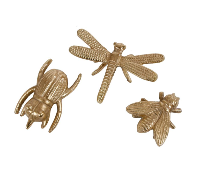 Sculptuur 'insects'- aluminium 9x9x3 cm- 3,25 euro per gouden insect ...